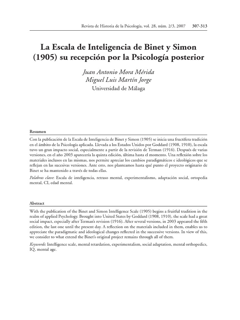 Escala de Inteligencia de Stanford Binet | PDF | Cociente de ...