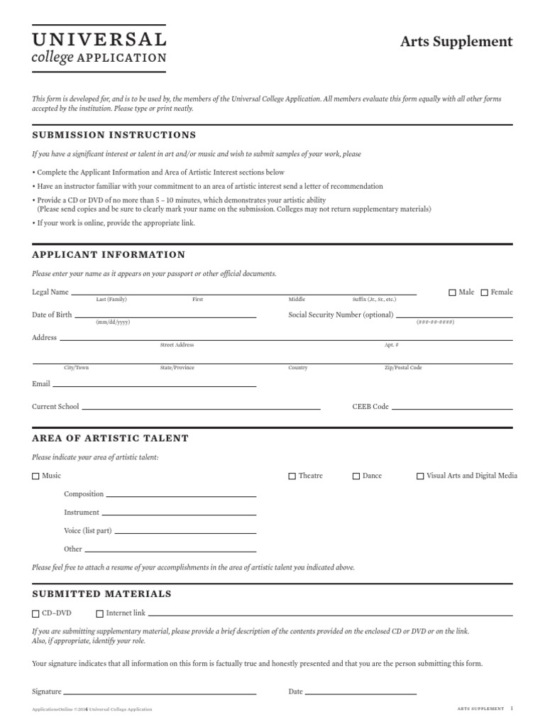 Harvard Apllication Form | PDF | Sports & Recreation | Art