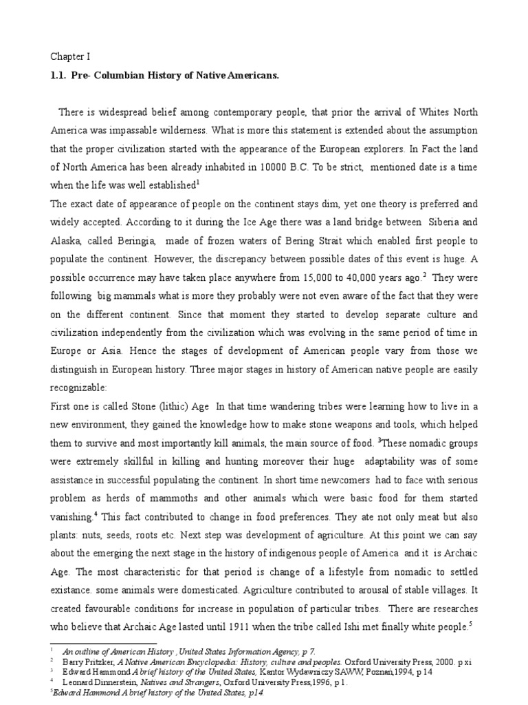 1.1. Pre-Columbian History of Native Americans.: An Outline of American ...