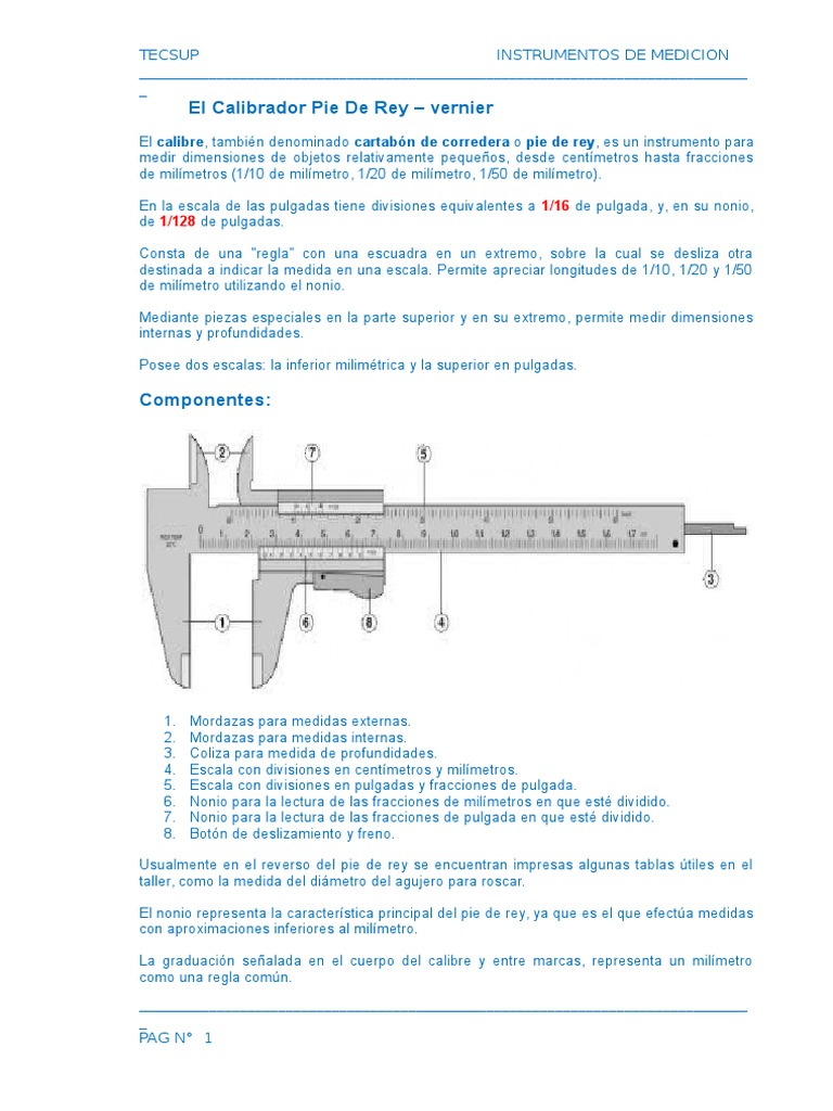 El Calibrador Pie de Rey | Observación científica | Longitud | Prueba ...