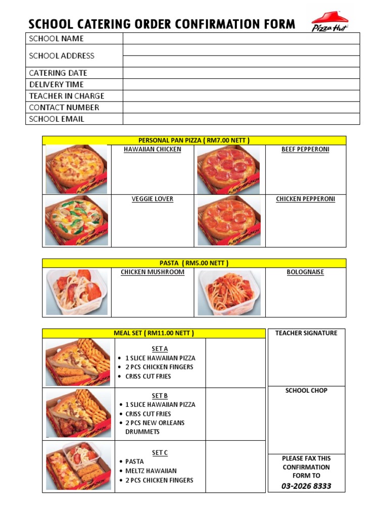 School Catering Order Form | PDF