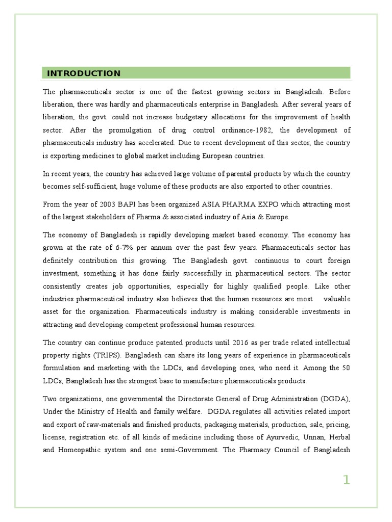 Report On Pharmaceutical Industry of Bangladesh | PDF | Trips Agreement ...