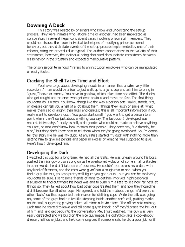 Downing A Duck | PDF