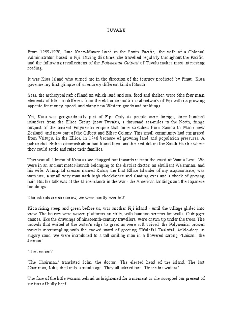 Tuvalu | PDF | Polynesia | Nature