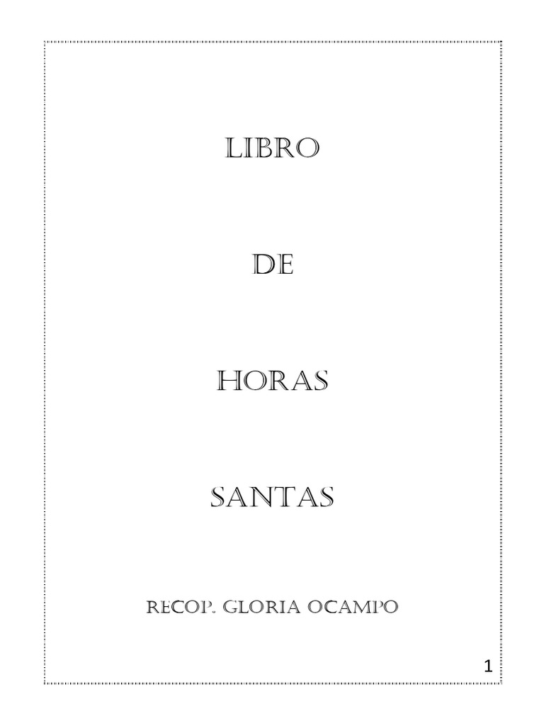Libro de Horas Santas | PDF | Religión y espiritualidad