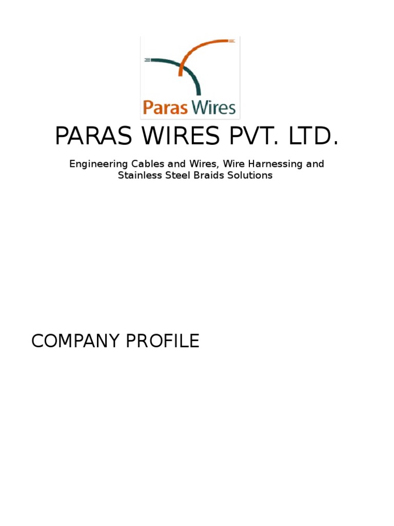 Paras Wires Pvt. LTD.: Engineering Cables and Wires, Wire Harnessing ...