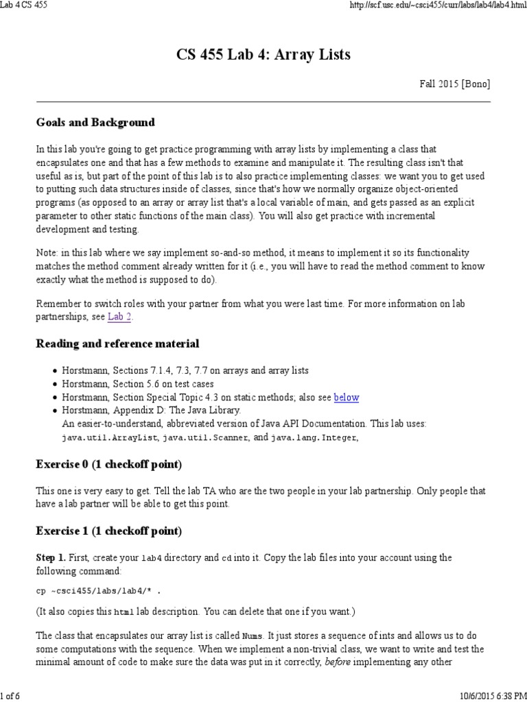 Lab 4 Class Computer Programming Method Computer Programming 