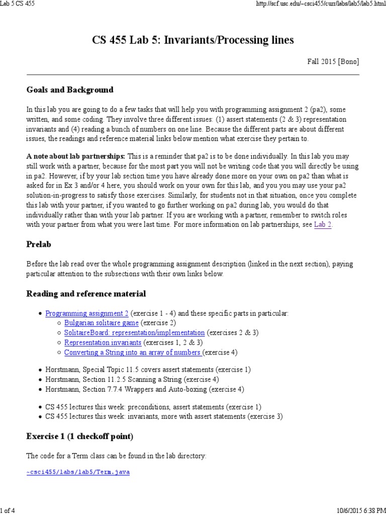 Lab 5 | PDF | Computer Programming | Computer Data