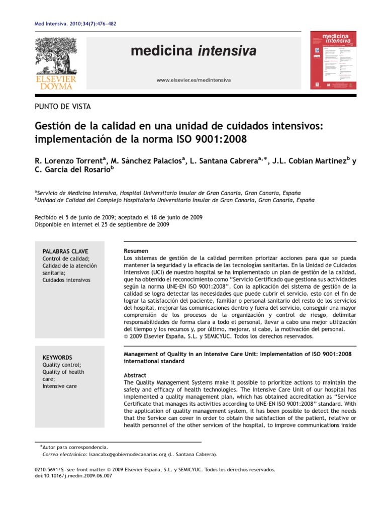 Norma Iso Uci | PDF | Hospital | Medicina de Cuidados Intensivos