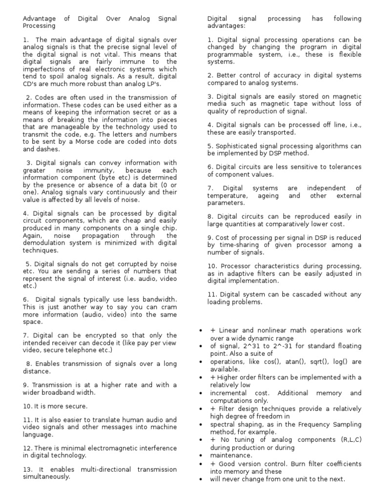 Digital Over Analog Signal Processing | Download Free PDF | Digital ...
