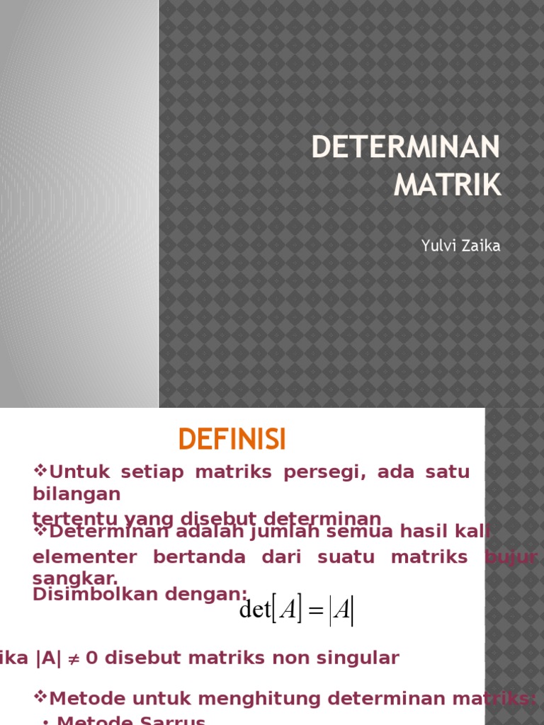 Determinan Matrix | PDF