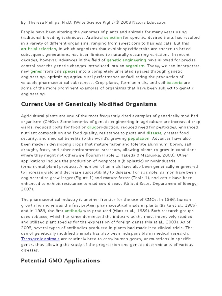 Genetically Modified Organisms Gmos - Transgenic Crops and Recombinant ...
