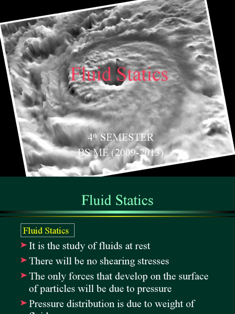 Fluid Statics | Pressure Measurement | Pressure