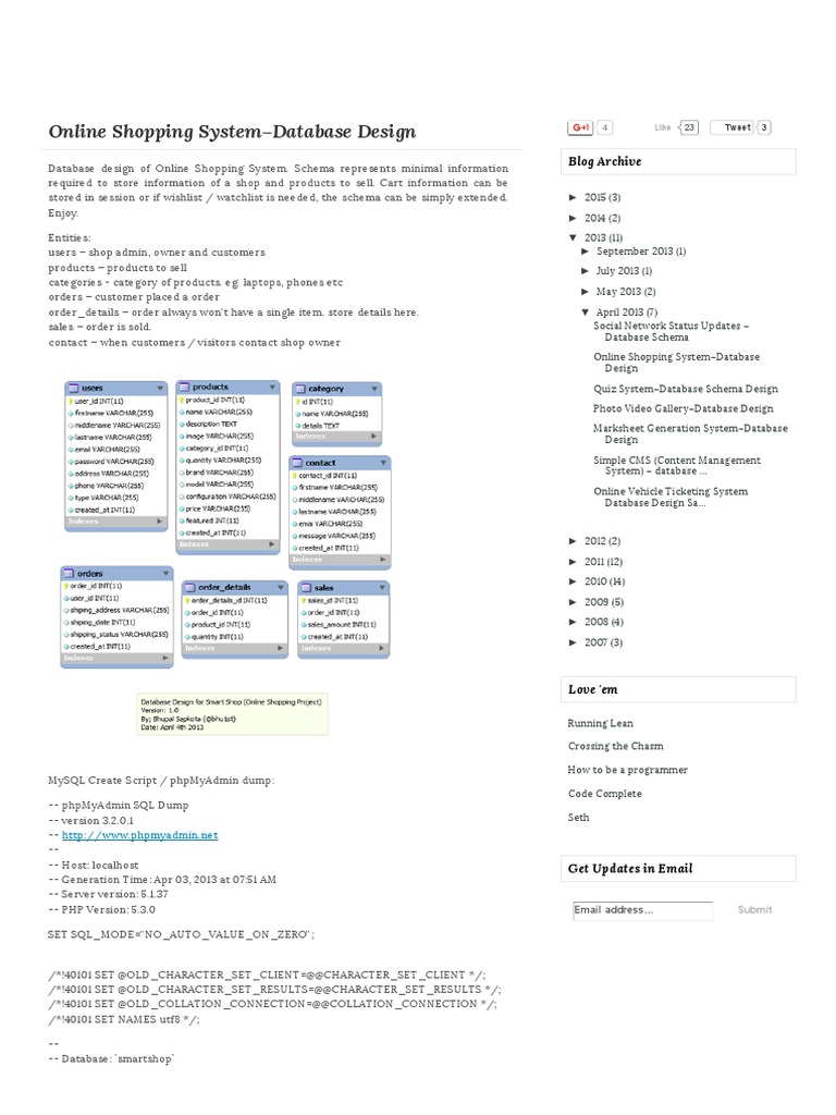 Online Shopping System-Database Design - Bhupal Sapkota | PDF | Online ...