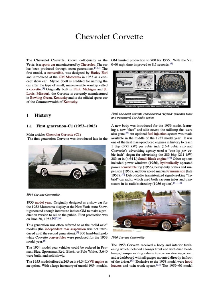 Chevrolet Corvette | PDF | Chevrolet | Industries