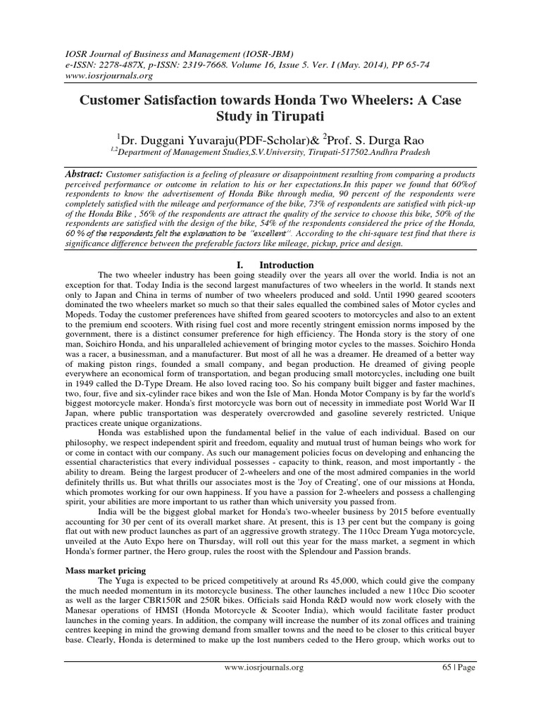 Case Study On Honda | PDF | Motorcycle | Honda