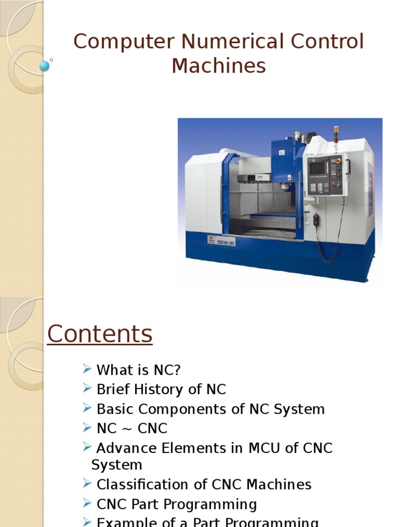 CNC Presentation | PDF | Numerical Control | Computer Data Storage