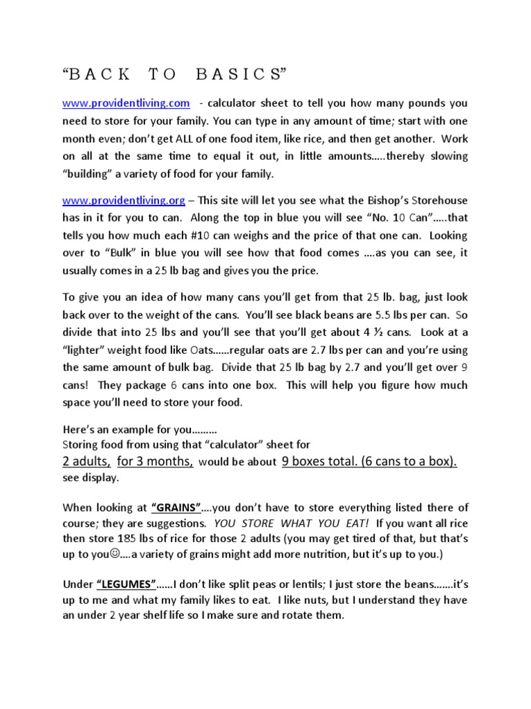 Stake Back To Basics Handout | PDF | Breads | Staple Foods