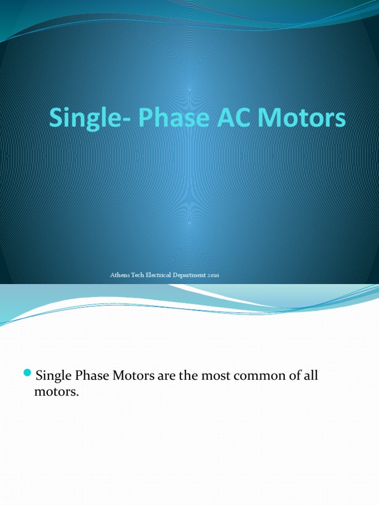 Single - Phase AC Motors | PDF | Electric Motor | Electrodynamics