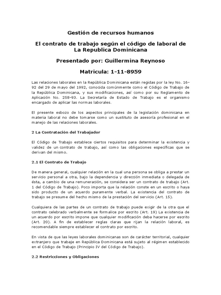 Codigo de Trabajo | PDF | Derecho laboral | Salario