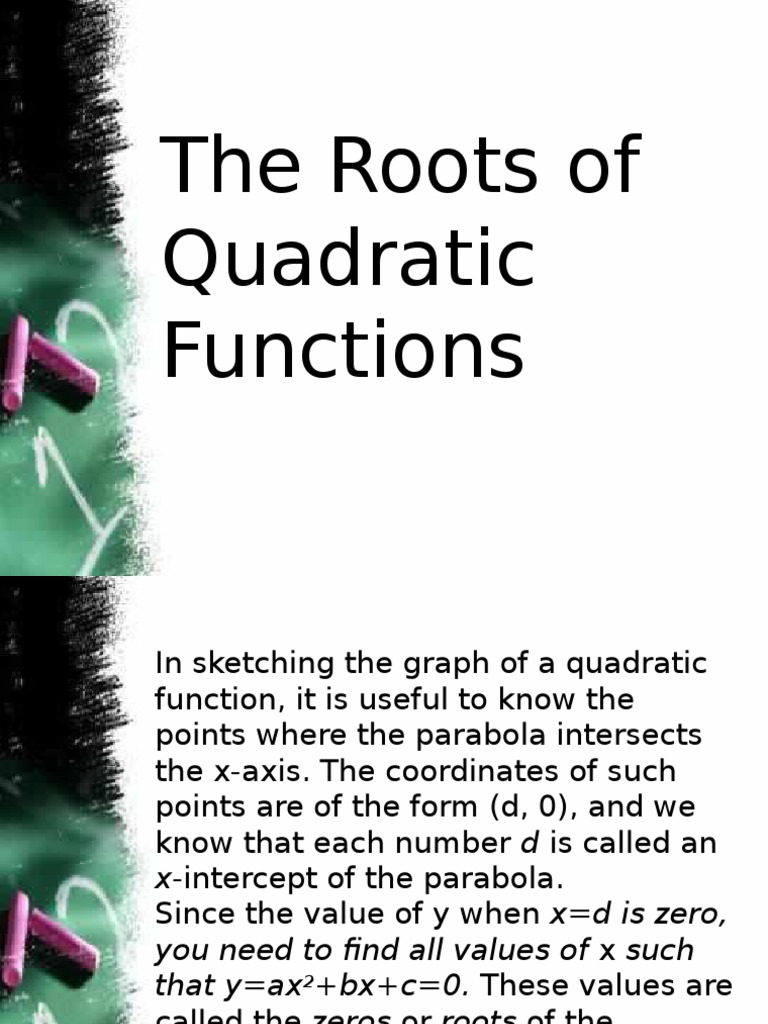 3.2 The Roots of Quadratic Functions | PDF | Quadratic Equation ...