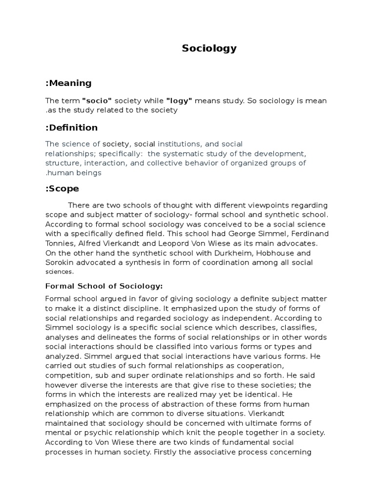 Sociology Pdf Social Science Sociology