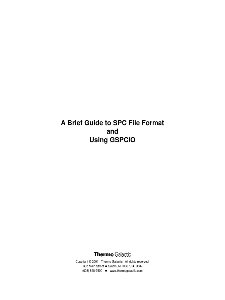 Spc File Format | File Format | Data Type