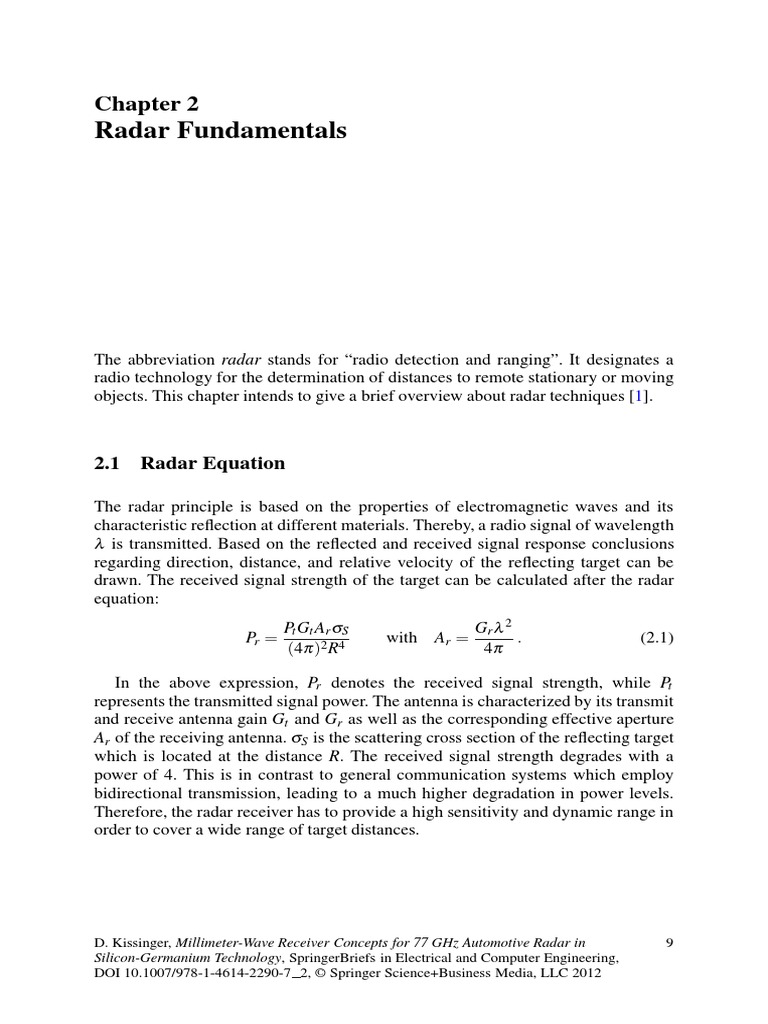 Radar Fundamentals 1 | PDF