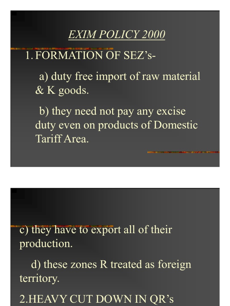 Exim Policy | PDF