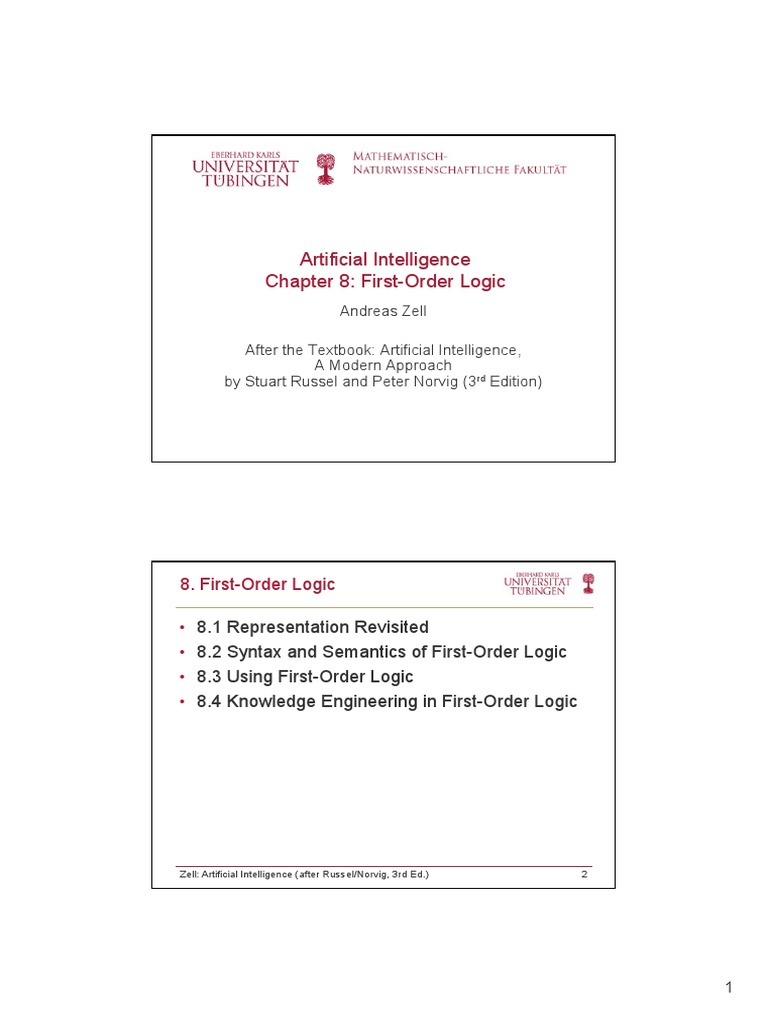 Ai 08 First Order Logic Pdf First Order Logic Interpretation Logic