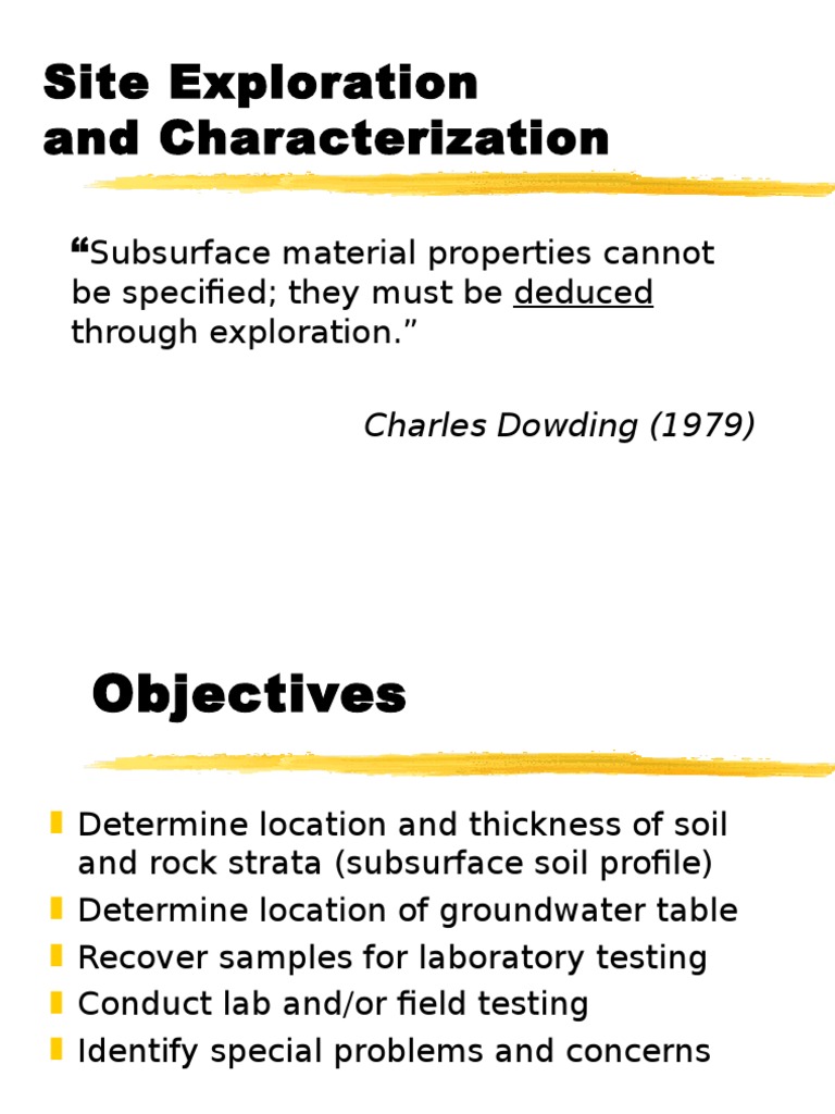 Chapter 4 Site Exploration Part I | PDF | Drilling Rig | Geotechnical ...