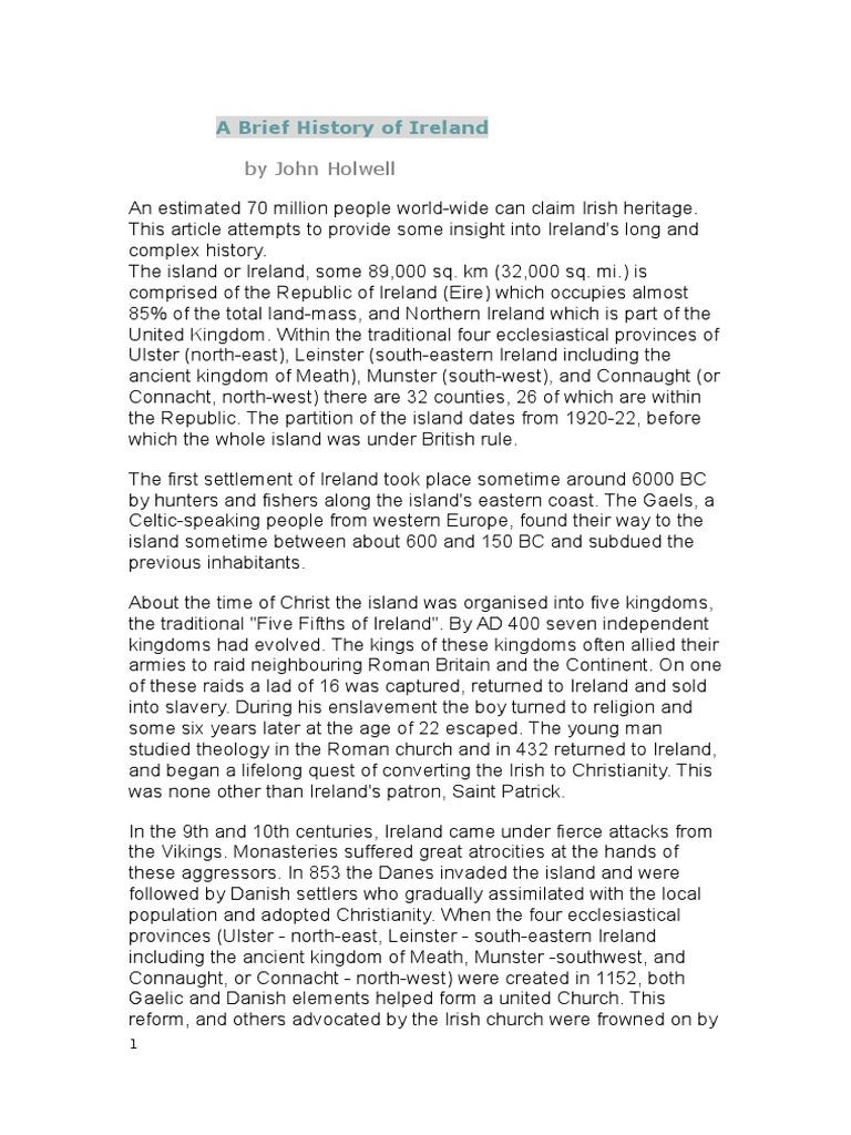 A Brief History of Ireland | PDF | Ireland | Republic Of Ireland