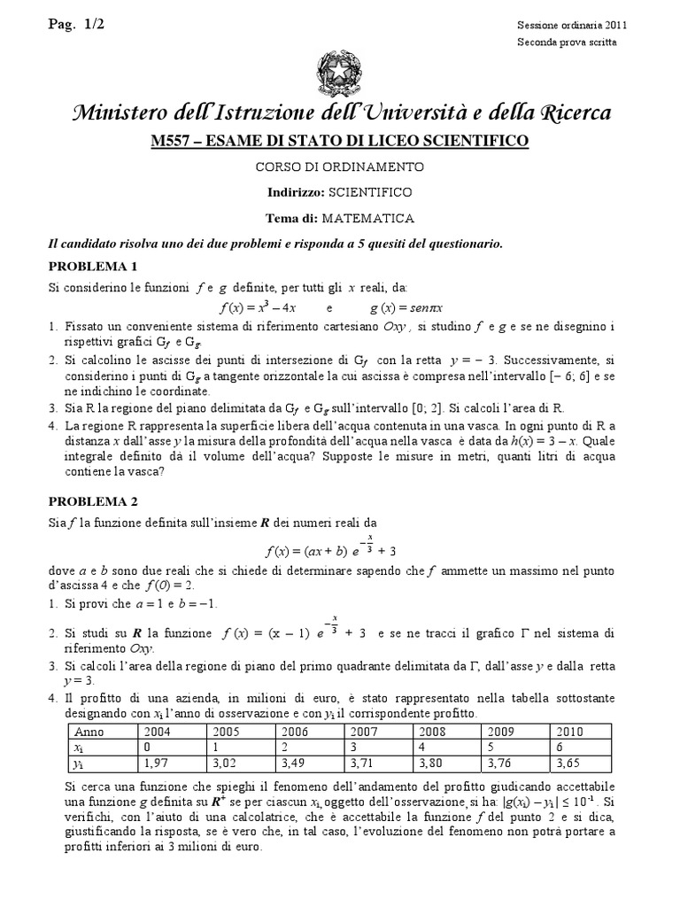 Prova Esame Di Stato | PDF