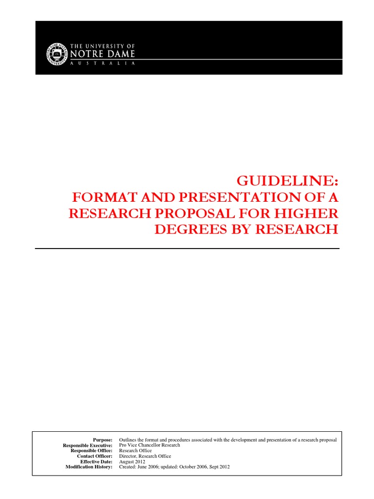 Research Proposal Guidelines for HDR | PDF