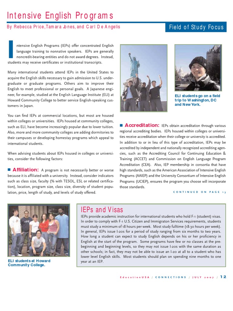 Intensive English Programs Guide | PDF | English As A Second Or Foreign ...