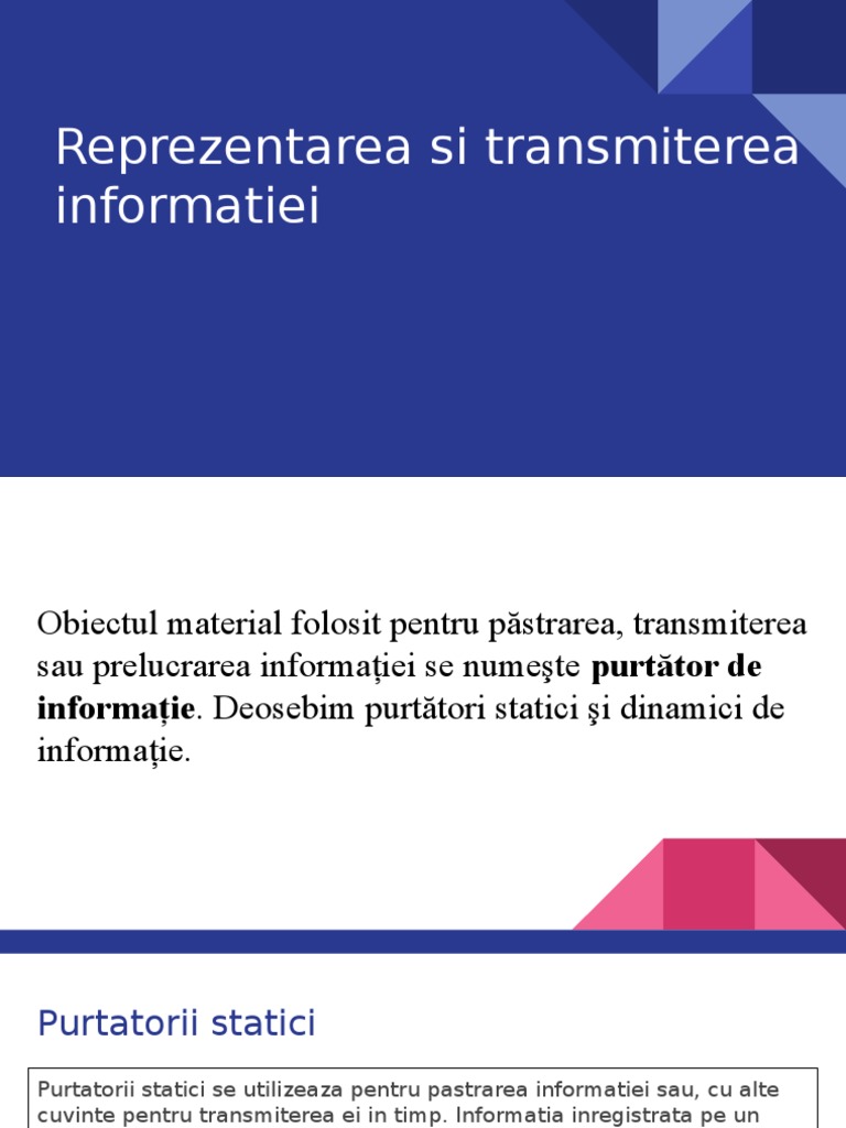 Reprezentarea Si Transmiterea Informatiei | PDF