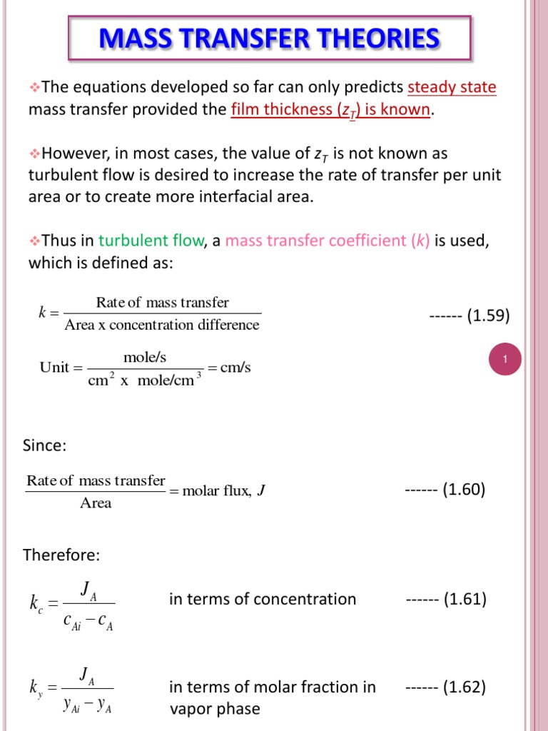4 Mass Transfer Coefficients PDF | PDF | Mass Transfer | Density
