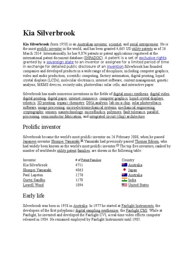 Kia Silverbrook | PDF | Science | Engineering