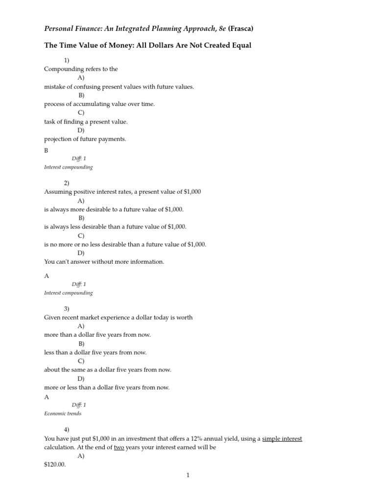 2851 | PDF | Present Value | Discounting