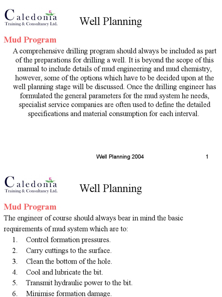 Mud Programme | PDF | Mechanical Engineering | Chemical Engineering