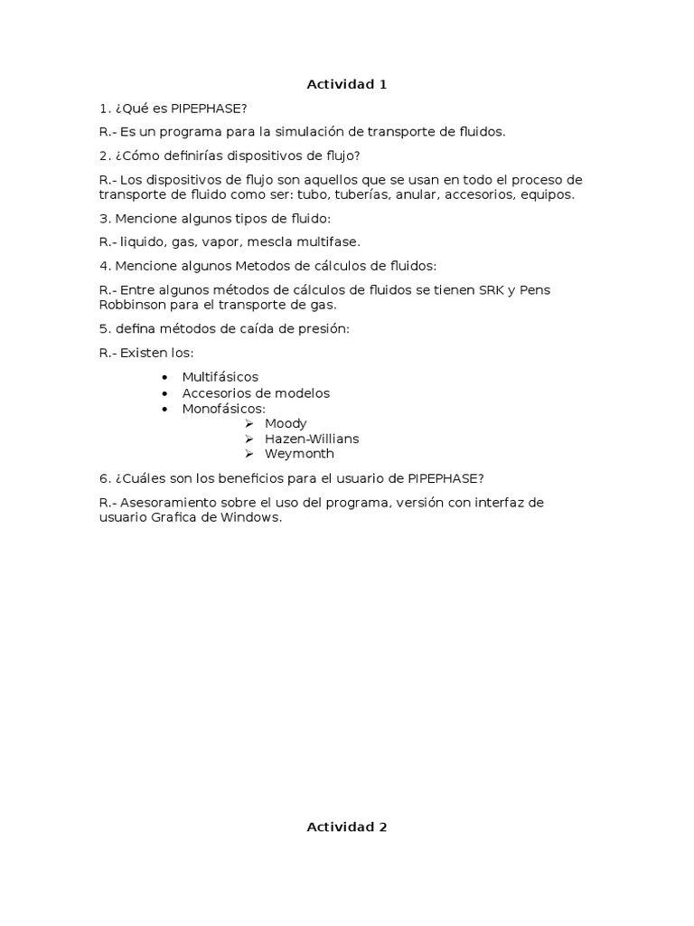 PIPEPHASE | PDF | Gases | Ingeniería mecánica