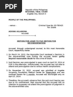 Sample Motion To Admit | PDF | Equity (Law) | Probation