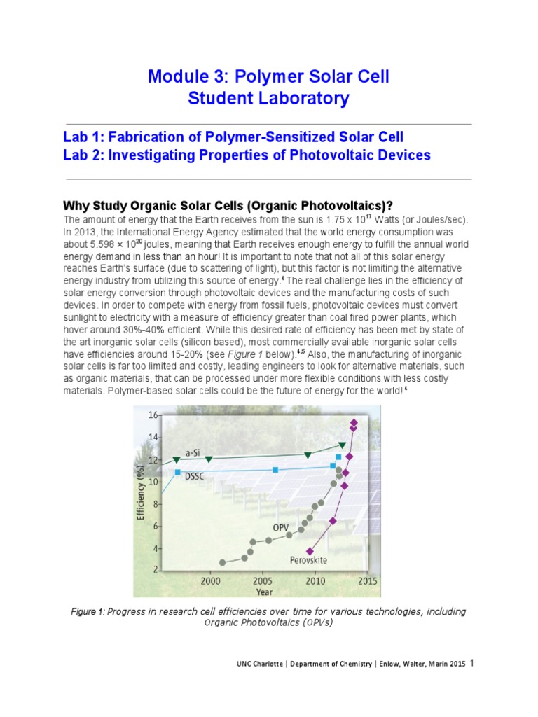 Polymer Solar Cell Laboratory Guide | PDF | Photovoltaics | Solar Cell