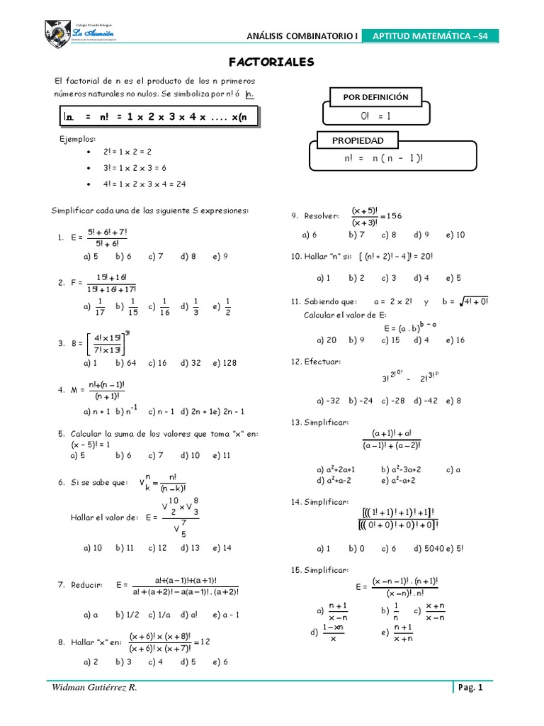 AM2015 - S4 Factoriales | PDF