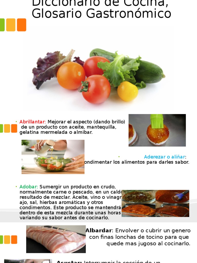 Diccionario de Cocina, Glosario Gastronómico | PDF | Caldo | Salsa