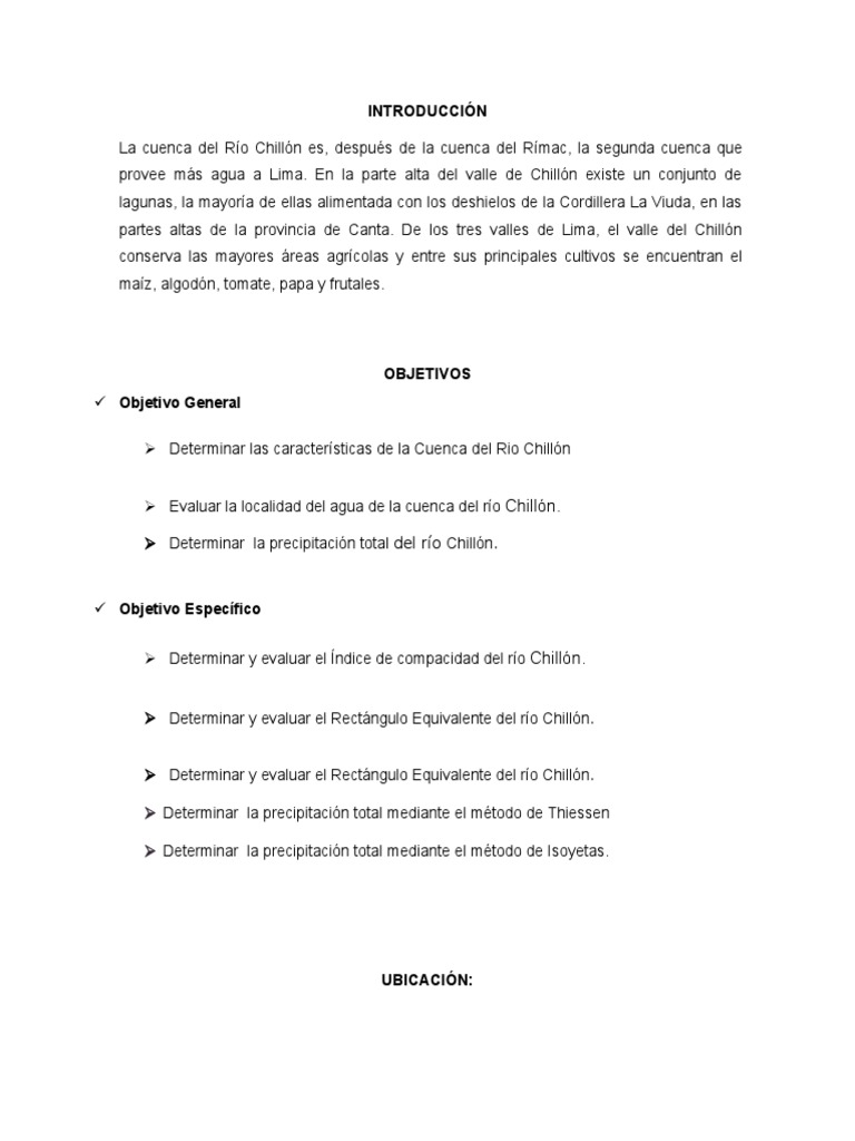 Cuenca Del Rio Chillon | PDF | Precipitación | Cuenca de drenaje