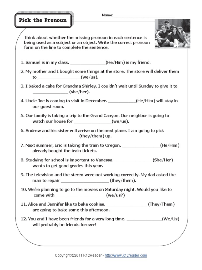 Pronoun5 Pick The Pronoun PDF | PDF | Leisure