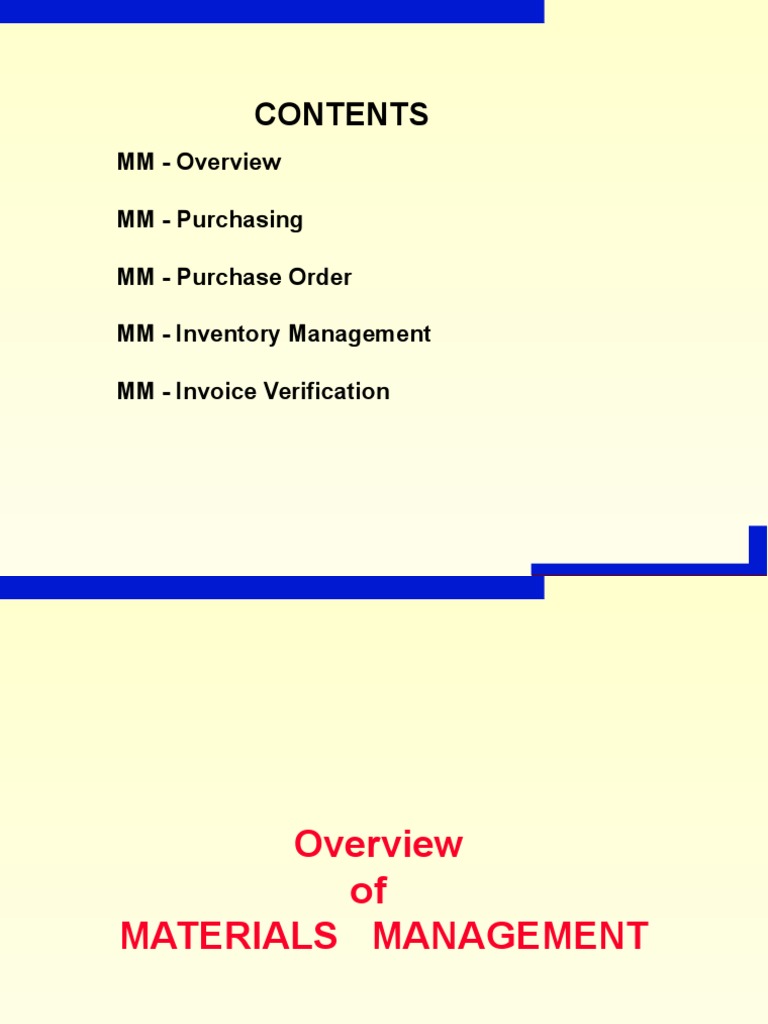 SAP MM Presentation | PDF | Invoice | Financial Transaction
