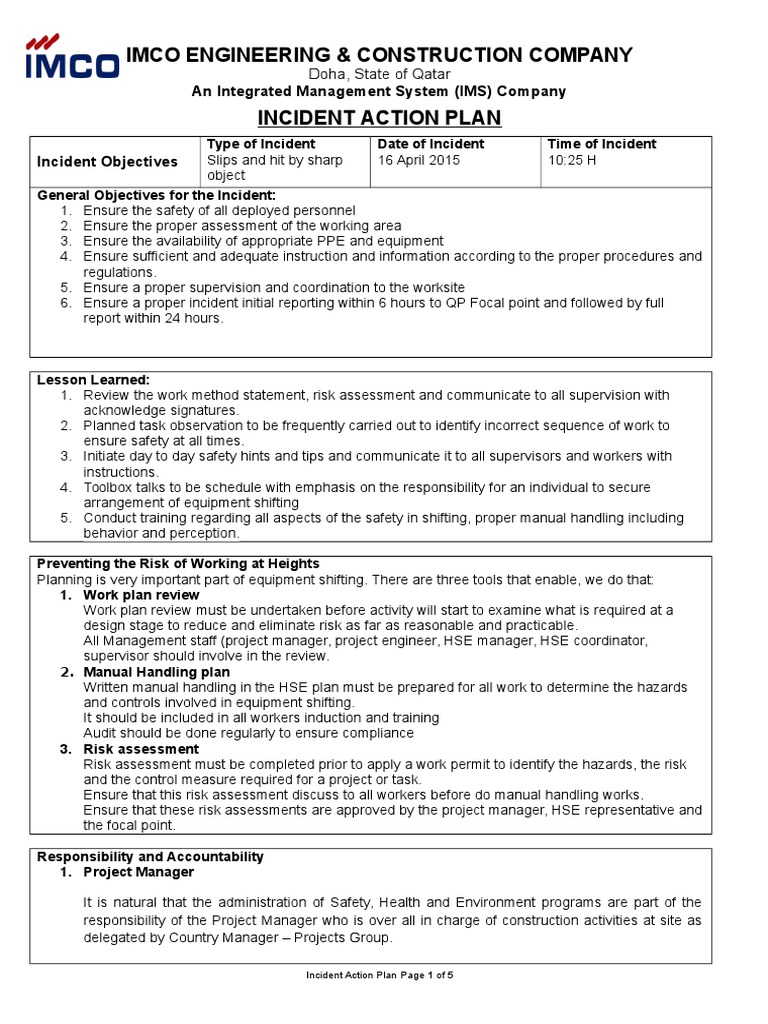 Incident Action Plan | Safety | Incident Command System
