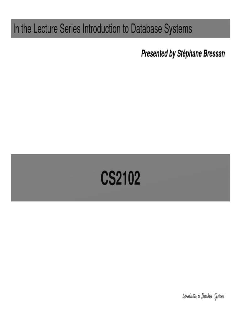 Lect 1 Presentation Cs2102 | PDF